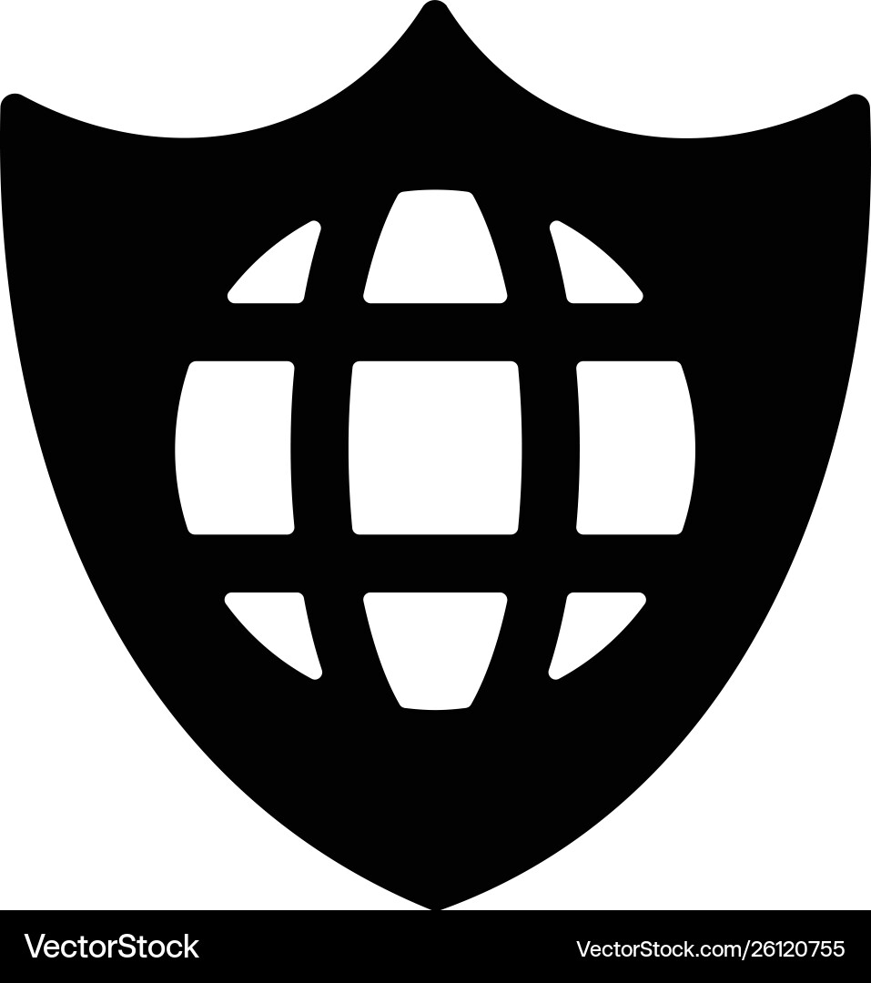Global security shield Royalty Free Vector Image