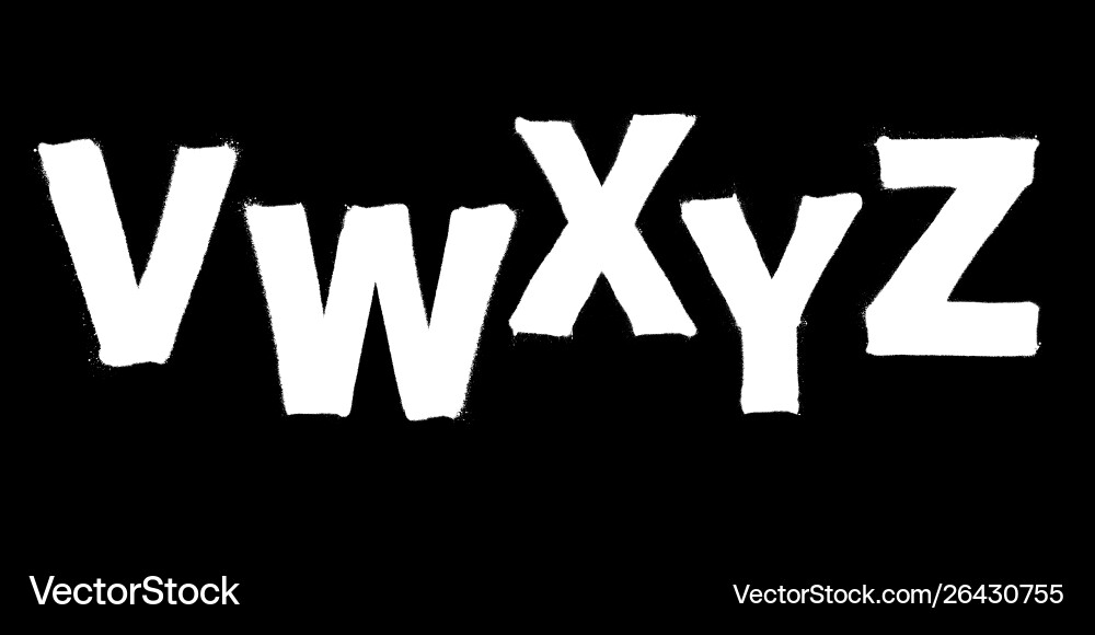 Graffiti spray font alphabet with a in white Vector Image