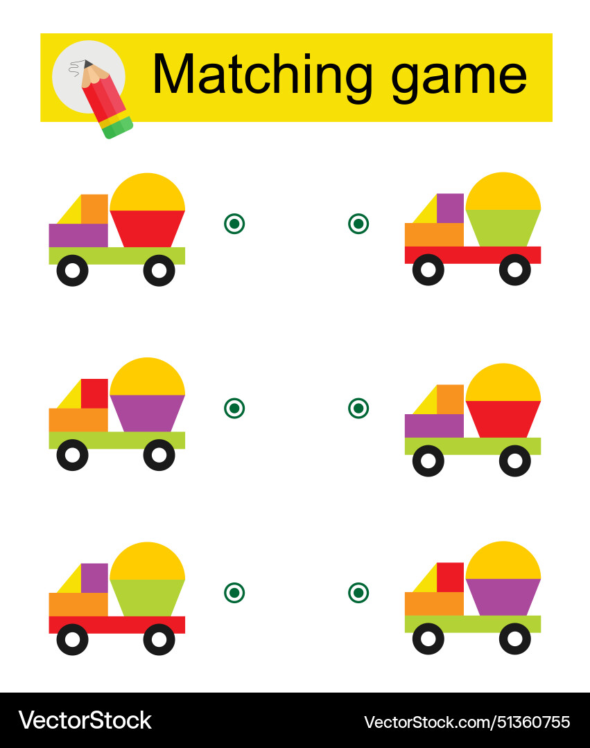 Matching game for kids Royalty Free Vector Image