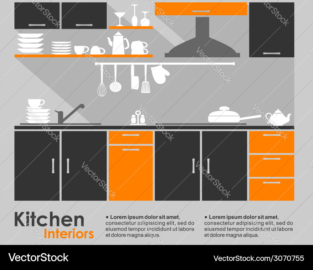 Modern Kitchen Interior Royalty Free Vector Image