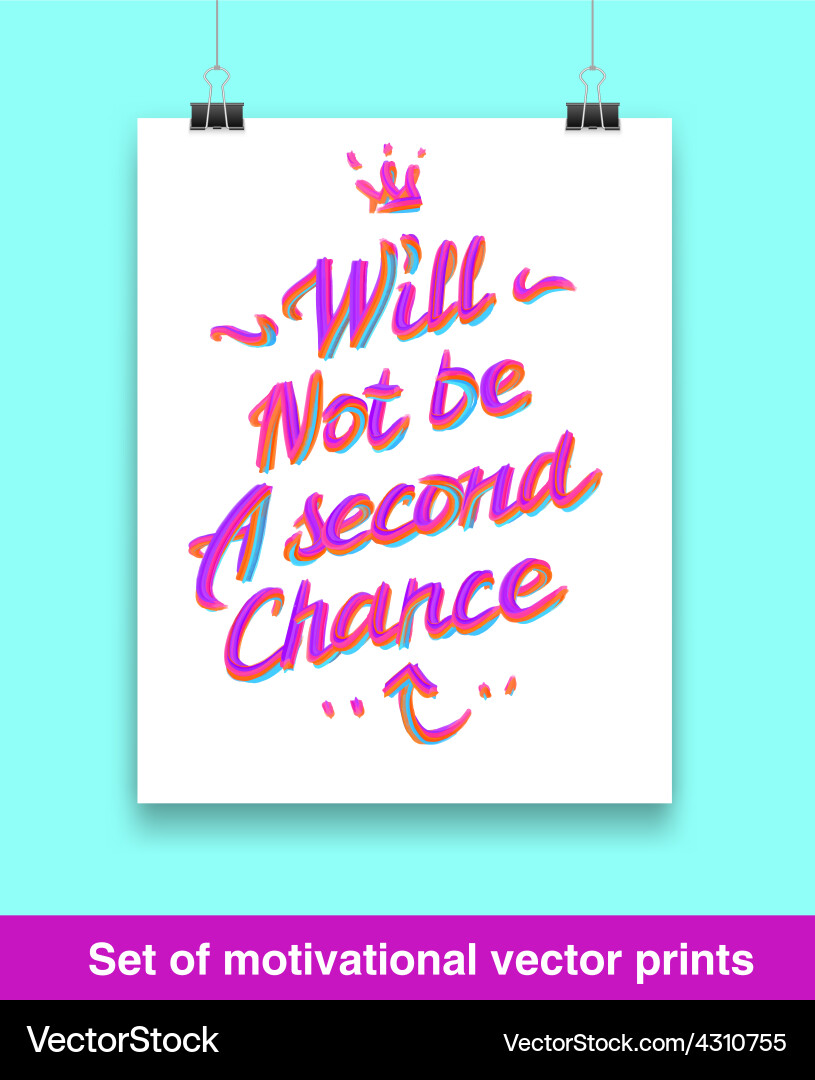 Motivation quote mock up Royalty Free Vector Image