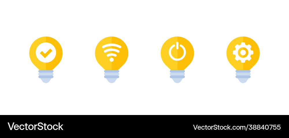 Smart led light icons on white Royalty Free Vector Image