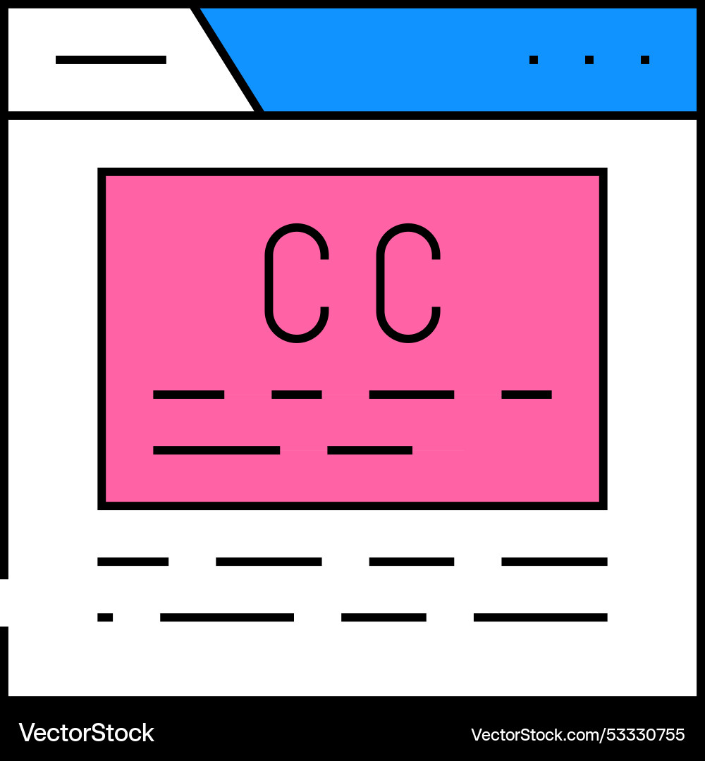 Subtitles inclusive life icon color Royalty Free Vector