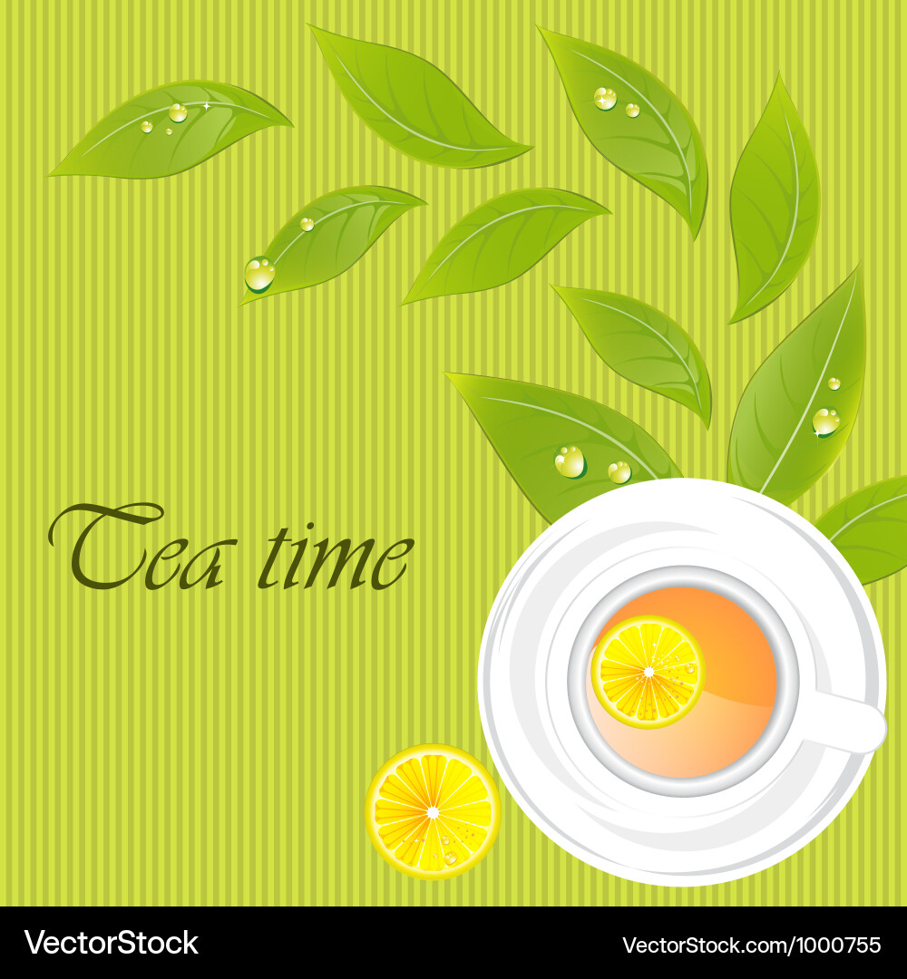 Tea time template Royalty Free Vector Image - VectorStock