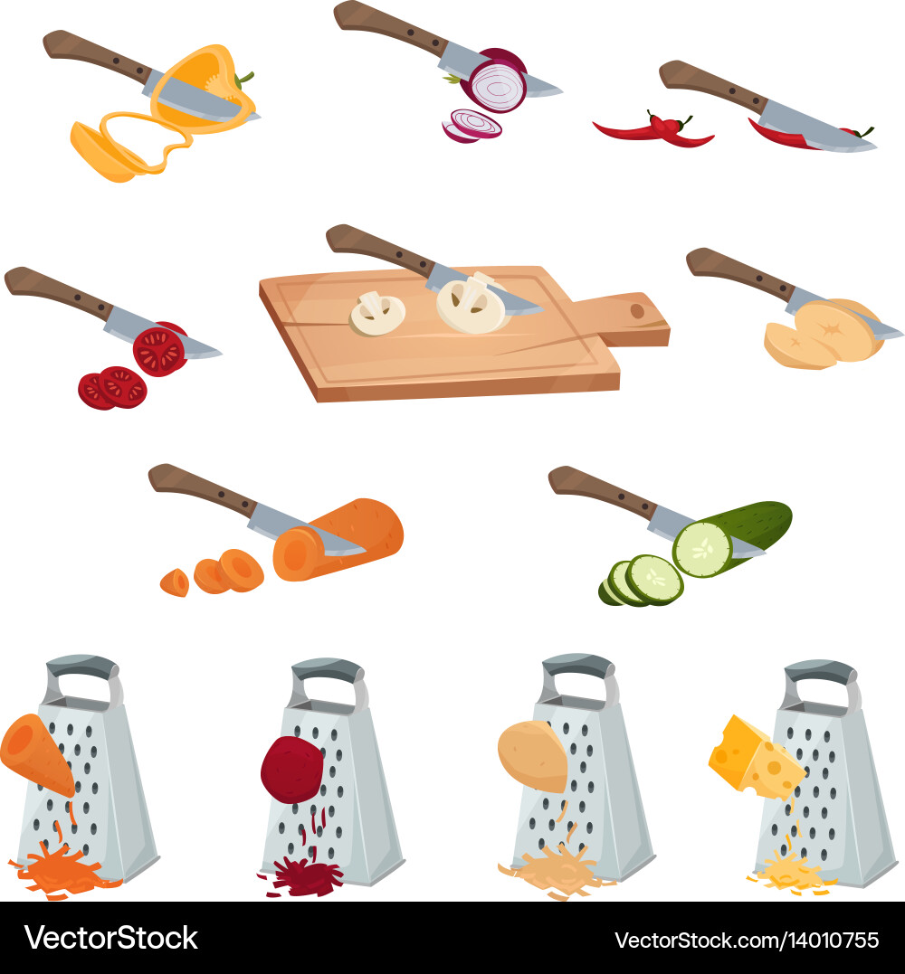Vegetable Preparation Tools Royalty Free Vector Image