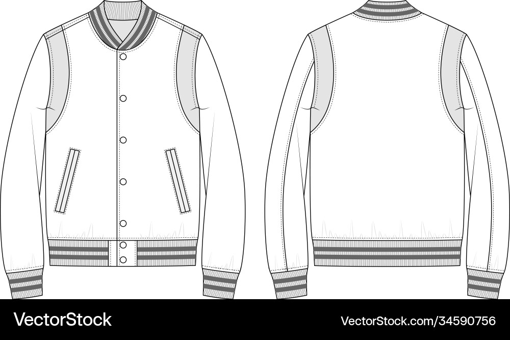 Classic Varsity Bomber Jacket Royalty Free Vector Image