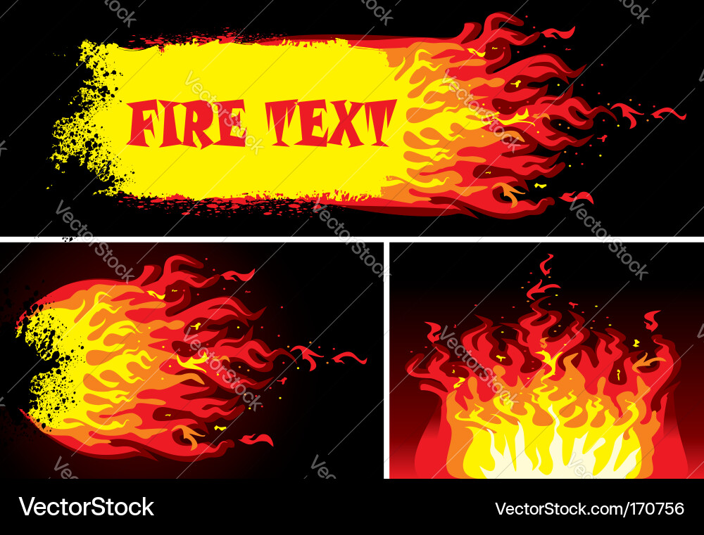 Fiery Black Background Set Royalty Free Vector Image