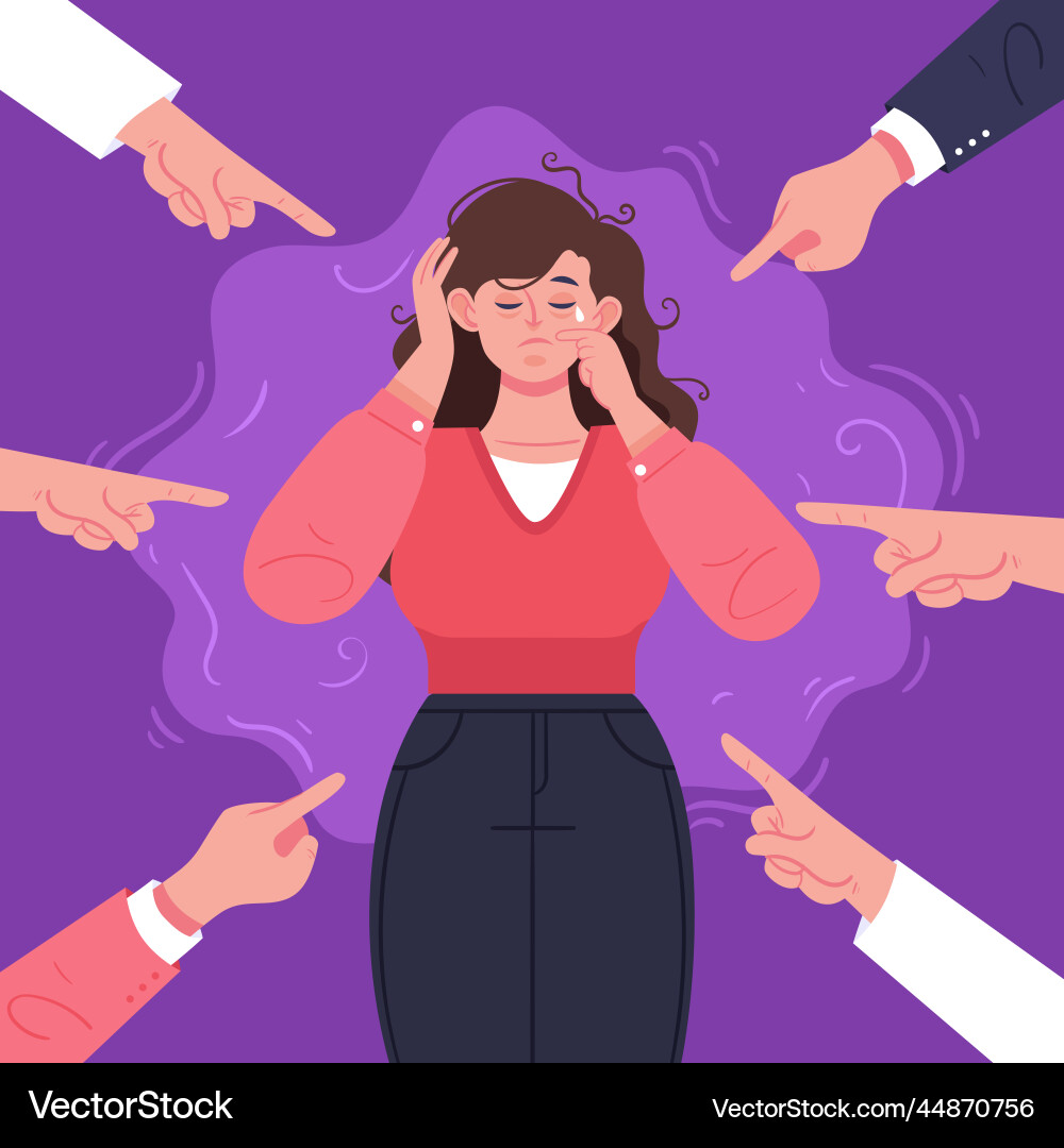 Flat blame shame Royalty Free Vector Image - VectorStock