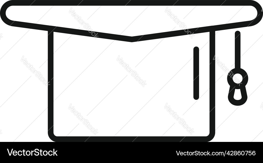 Graduation hat icon outline test exam Royalty Free Vector