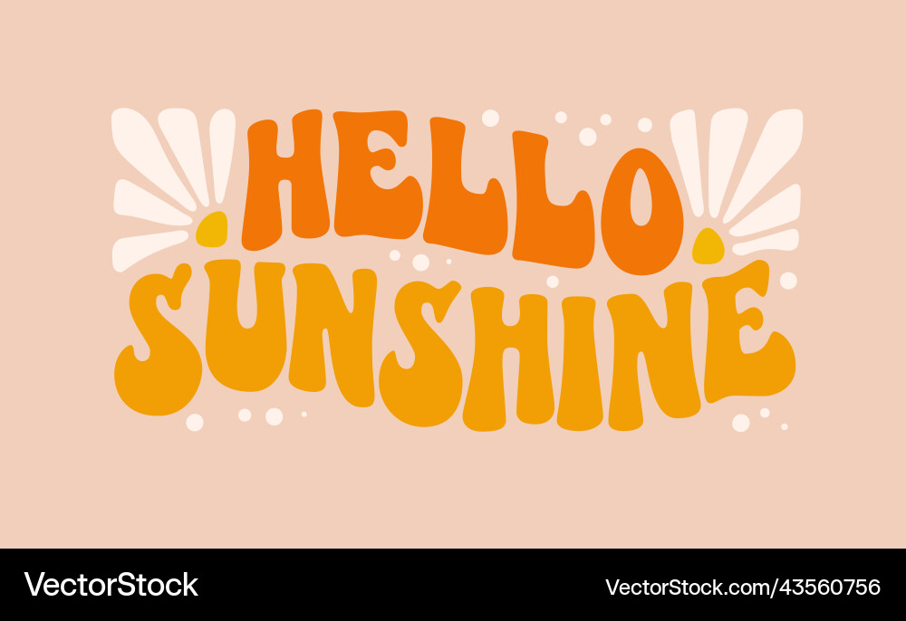 Groovy Sunshine Lettering Royalty Free Vector Image