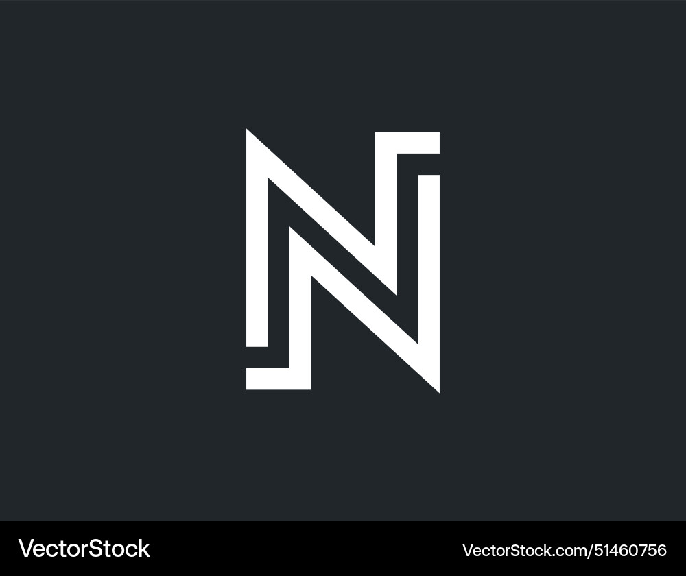 Initial n letter logo design Royalty Free Vector Image