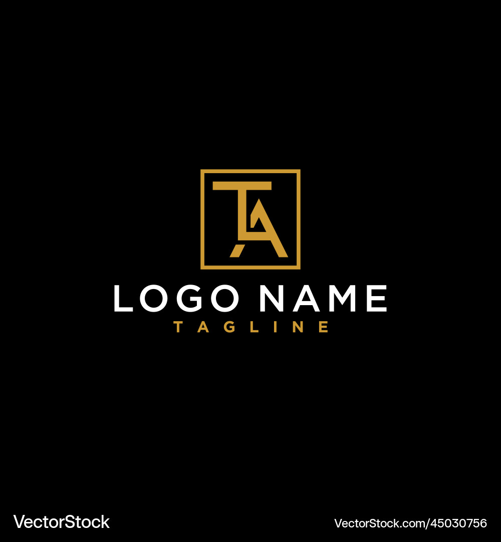 Letter ta or luxury abstract initial square Vector Image