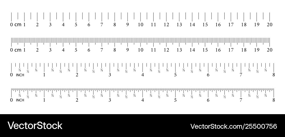 Metric and Inch Rulers Royalty Free Vector Image