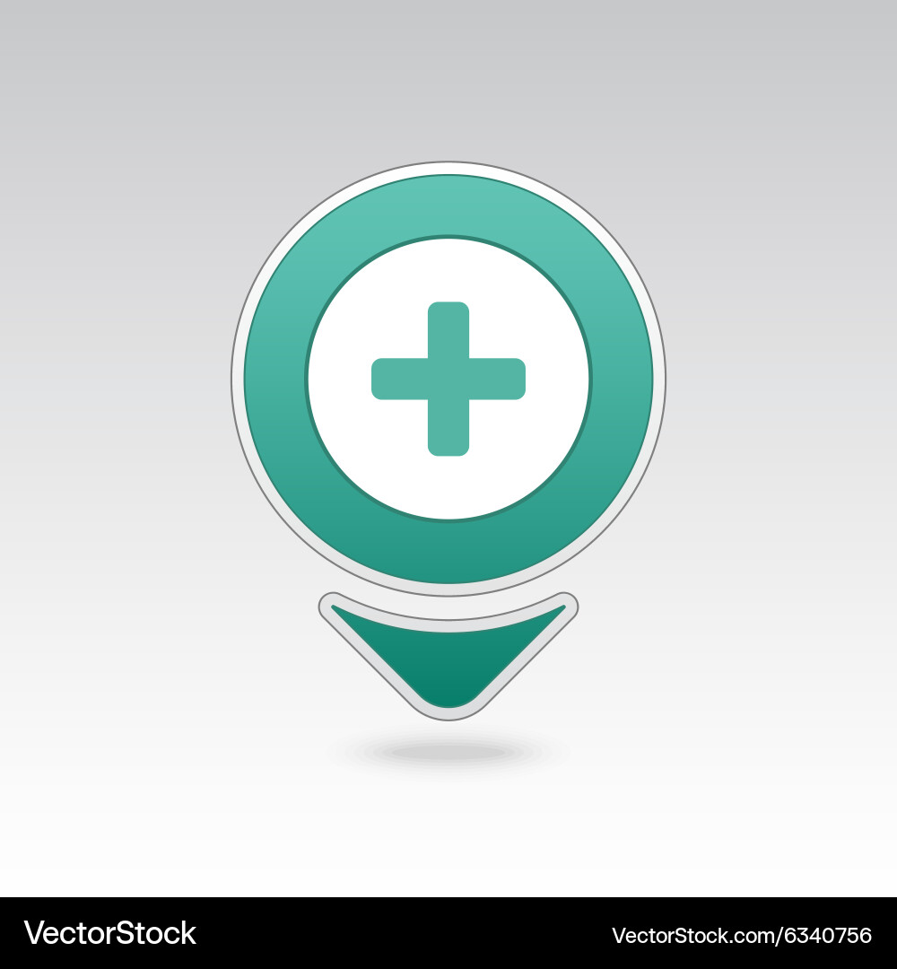 Plus hospital pharmacy clinic pin map icon Vector Image