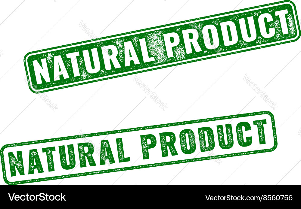 Realistic natural product rubber stamp Royalty Free Vector