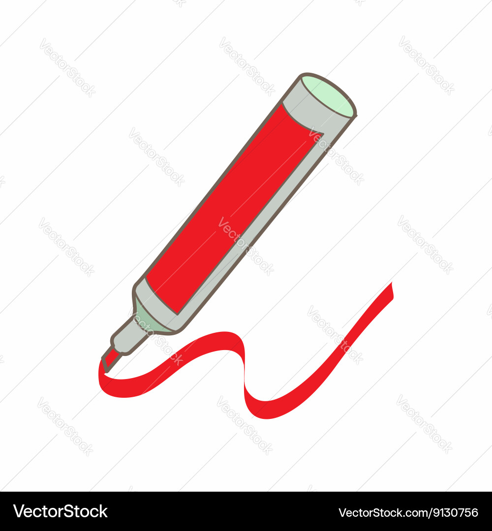 Red marker icon in cartoon style Royalty Free Vector Image