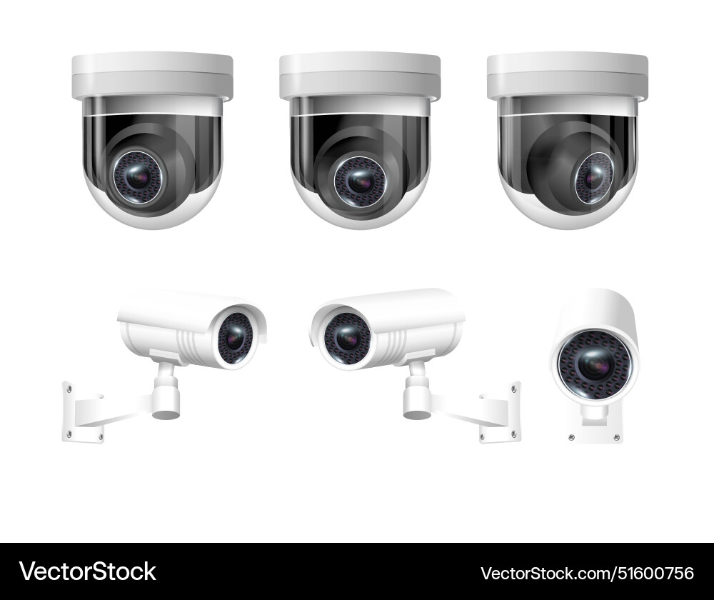 Security cameras on modern building professional Vector Image