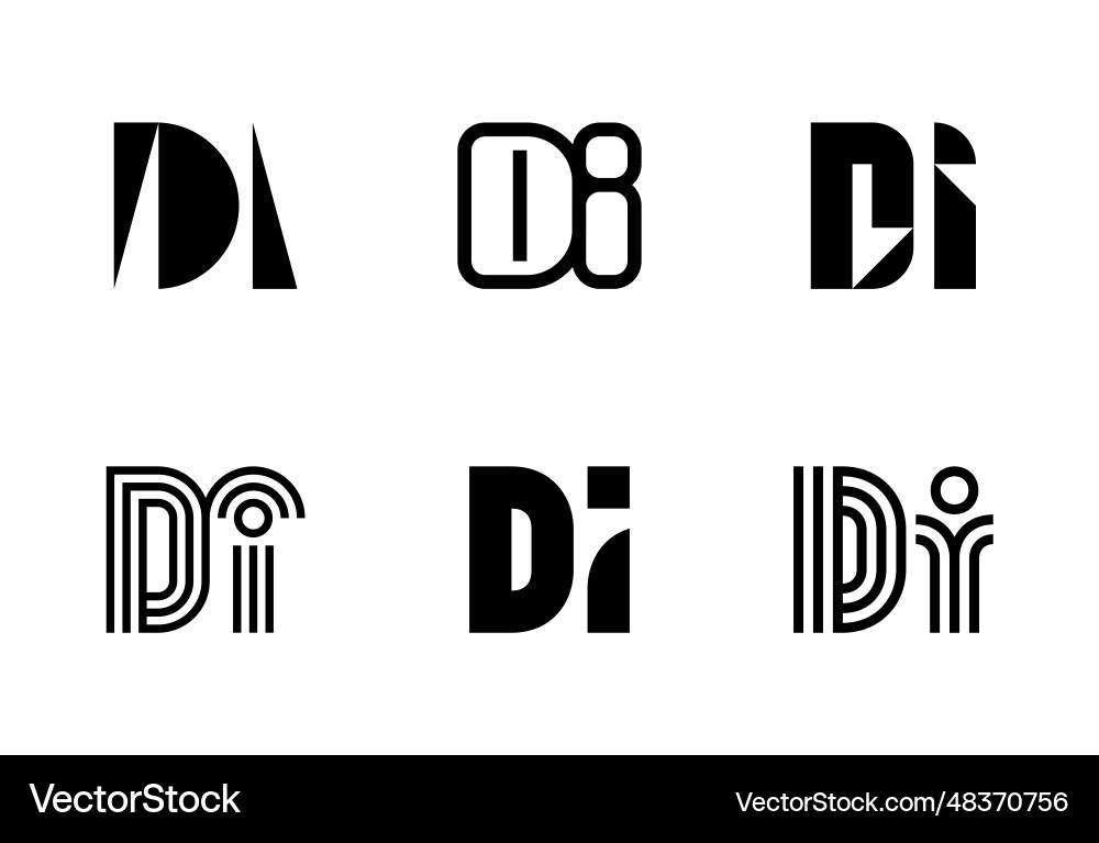 Set of letter di logos Royalty Free Vector Image