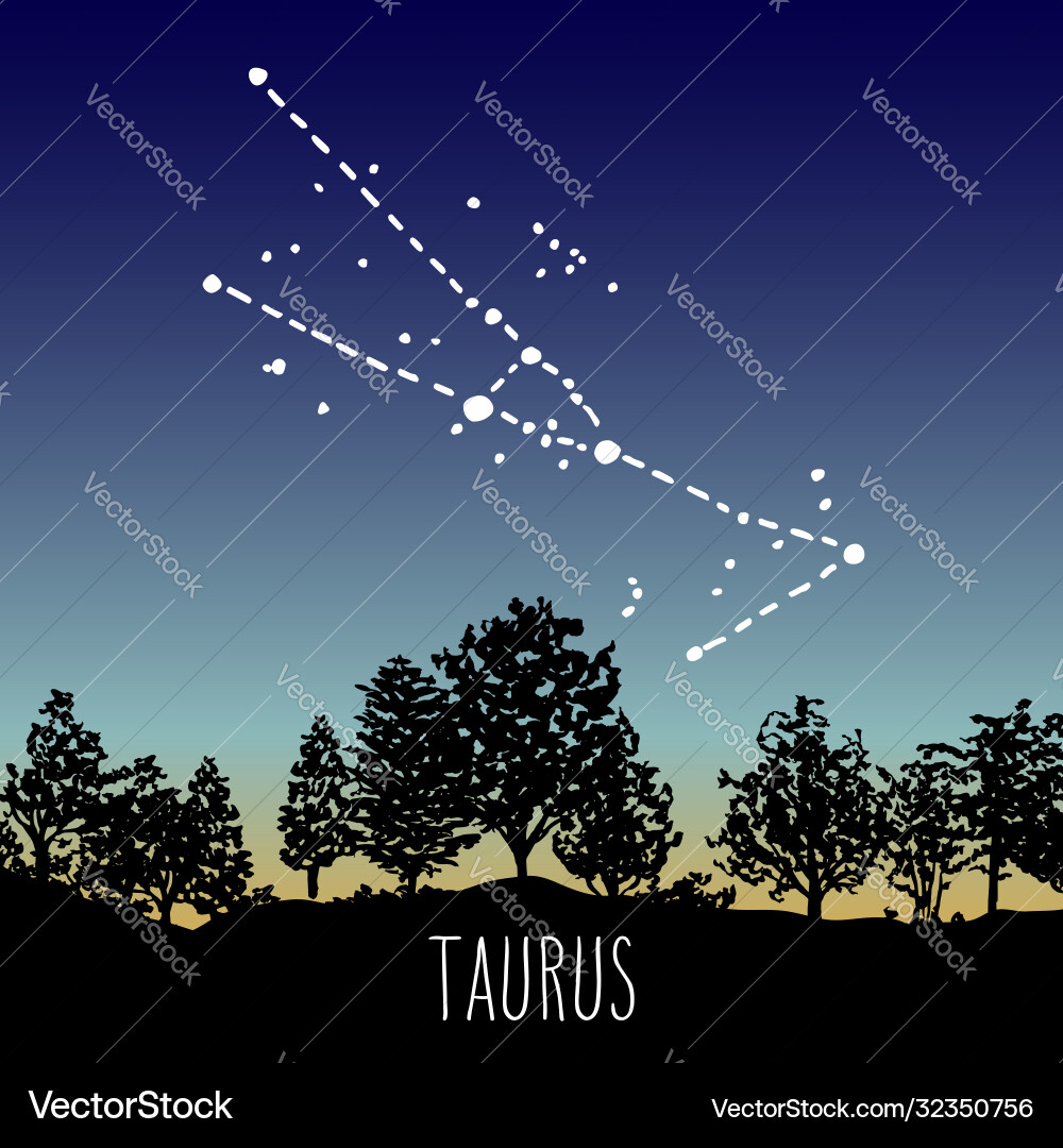 Taurus Sternzeichen Sternbild über Lizenzfreier Vektor