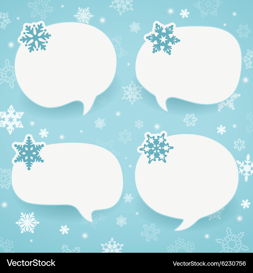 Winter labels in form of speech bubbles Royalty Free Vector