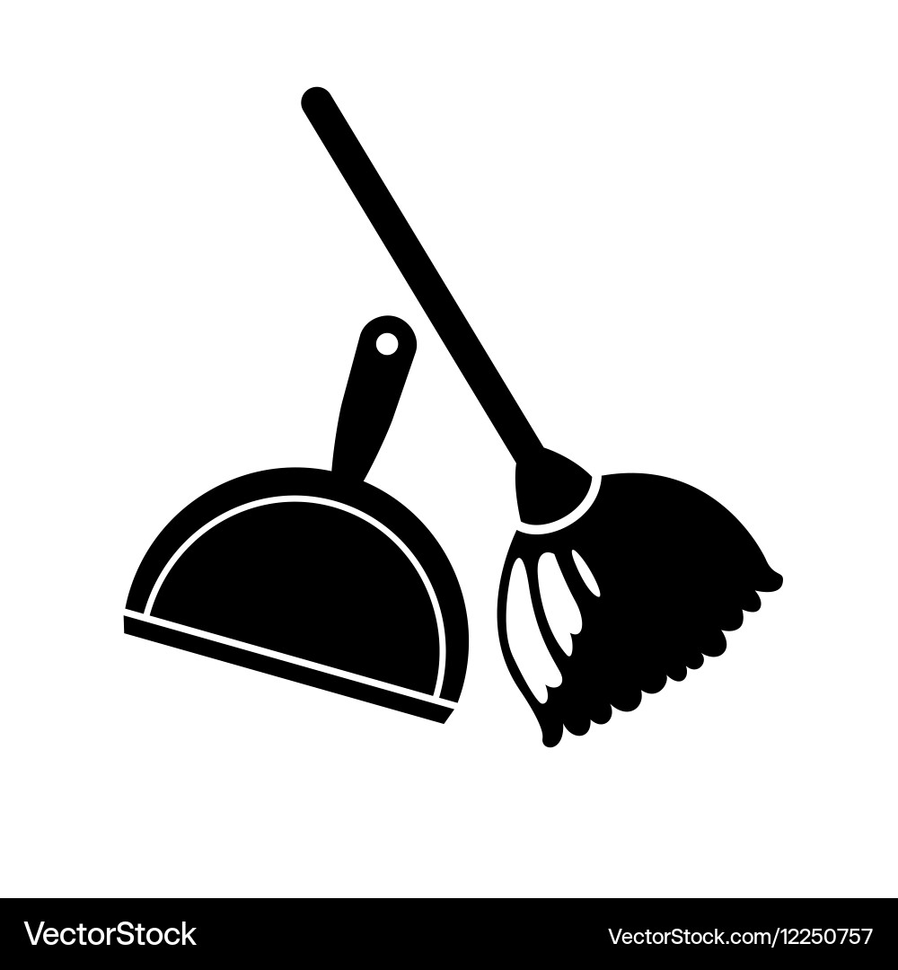 Broom and dustpan icon Royalty Free Vector Image