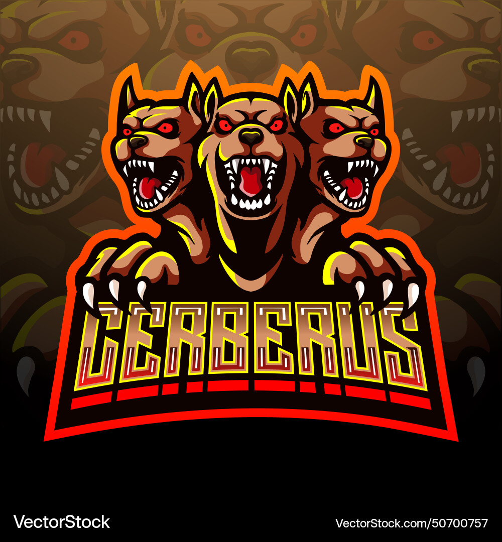 Cerberus esport logo mascot design Royalty Free Vector Image