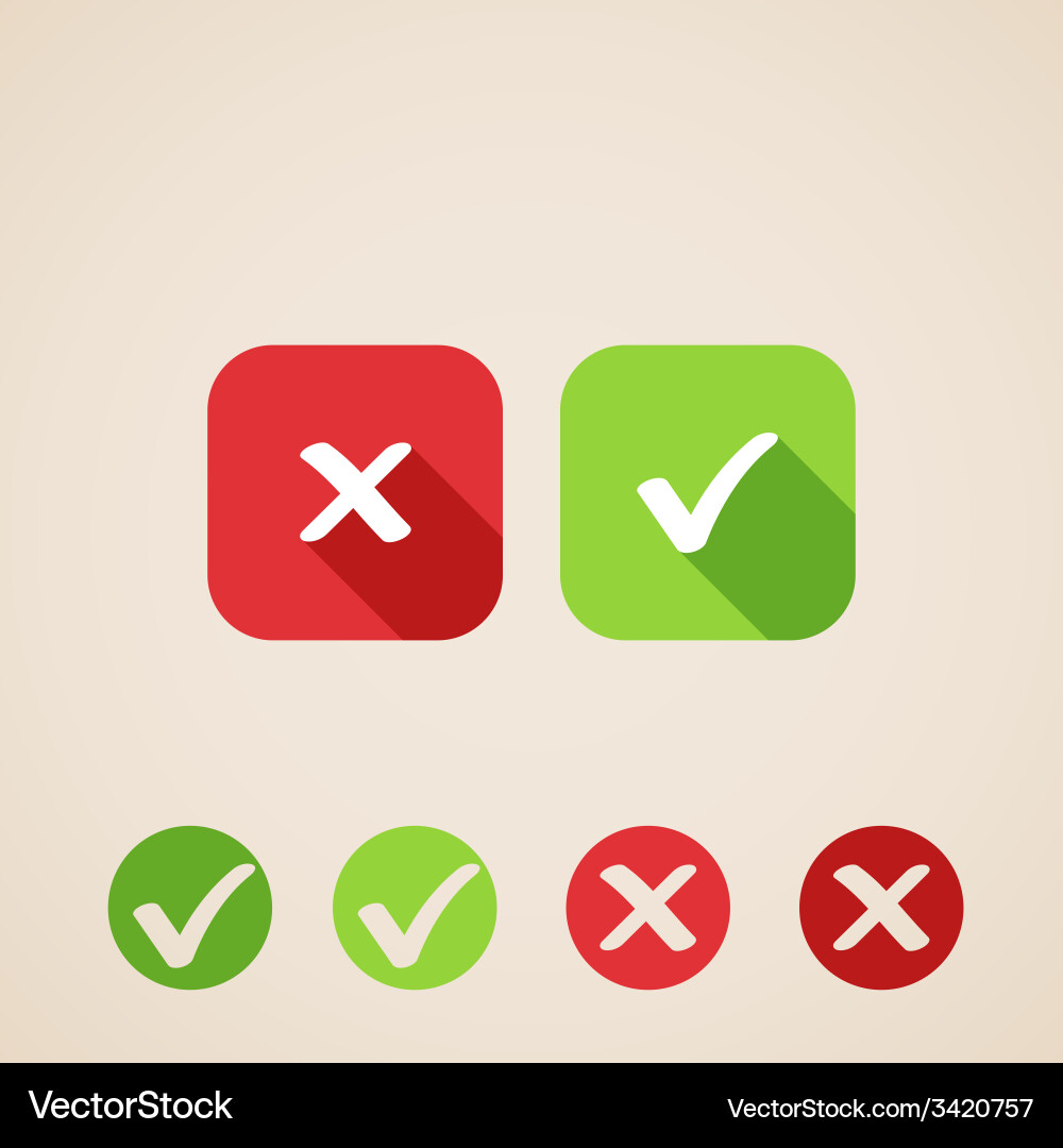 Check mark icons flat for web and mobile Vector Image