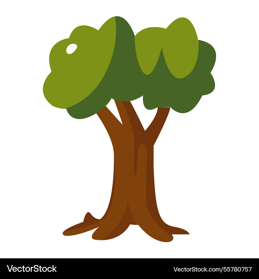 Green leaf tree icon Royalty Free Vector Image