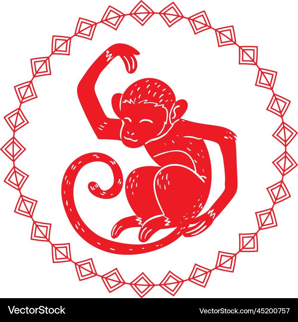 Monkey chinese zodiac Royalty Free Vector Image