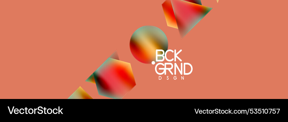 Neon color geometric shapes square triangle circle