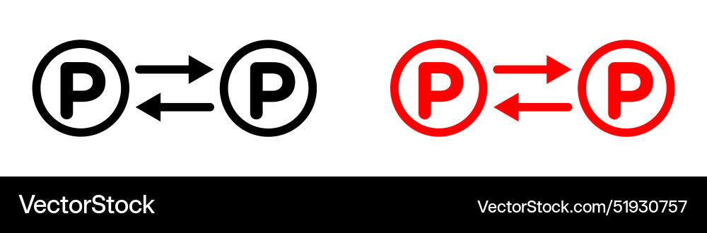 Peer to peer icon logo set Royalty Free Vector Image