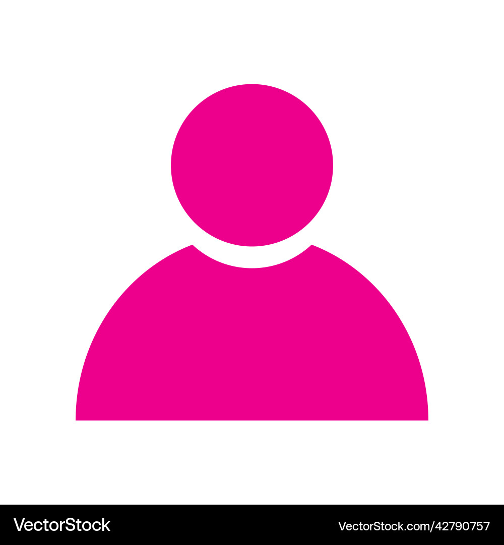 Pink user solid icon Royalty Free Vector Image
