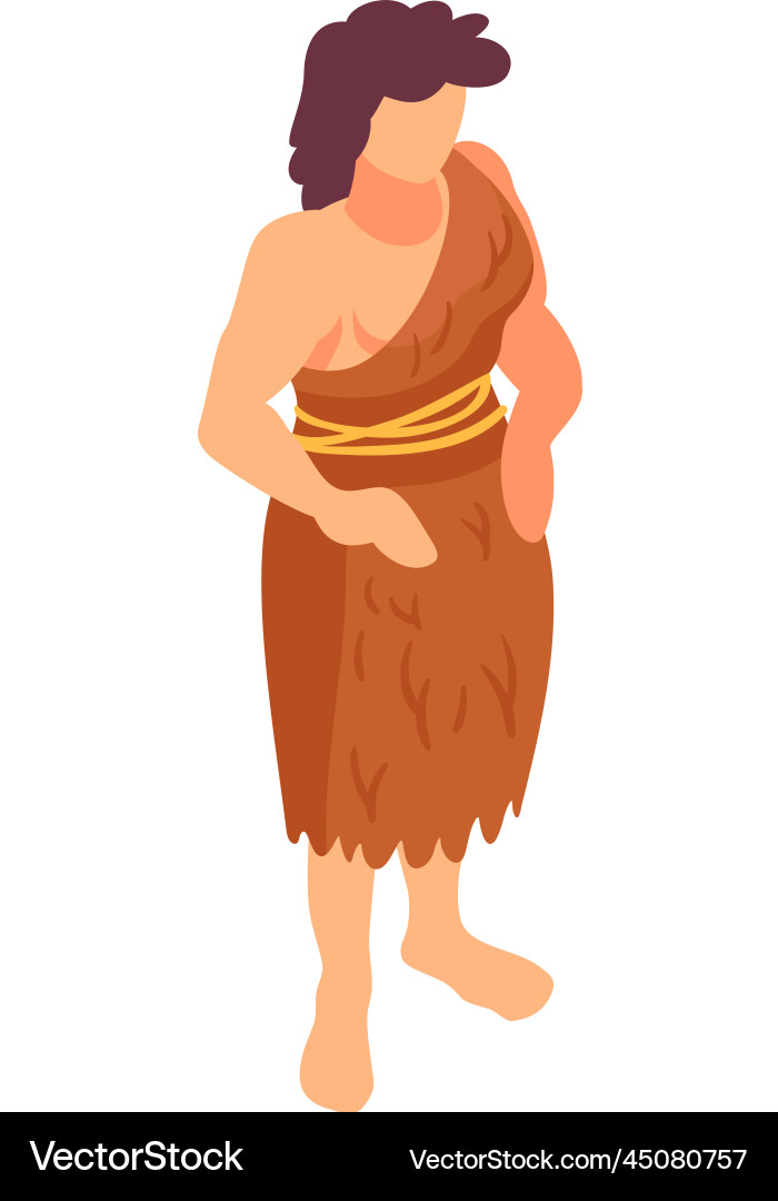 Primitive age person composition Royalty Free Vector Image
