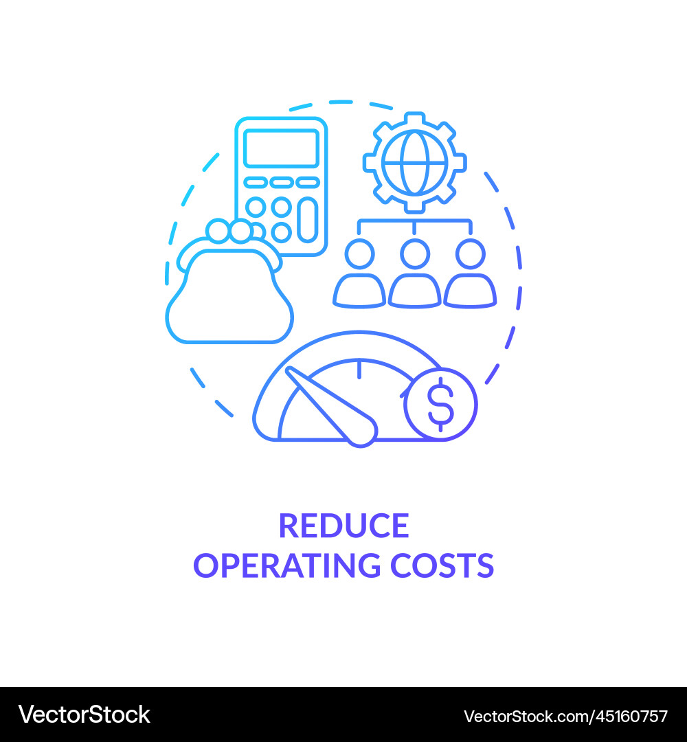 Reduce operating costs blue gradient concept icon Vector Image