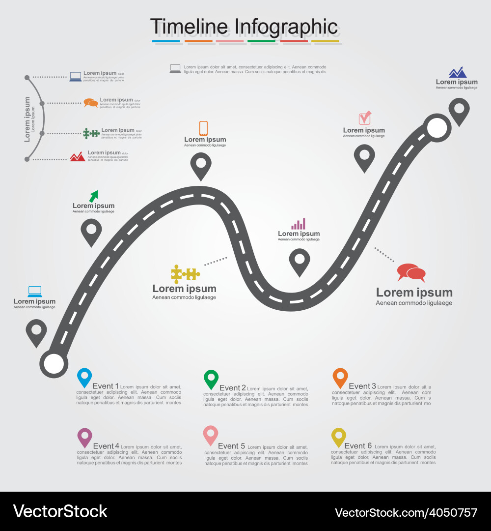 Road infographic timeline element layout Vector Image