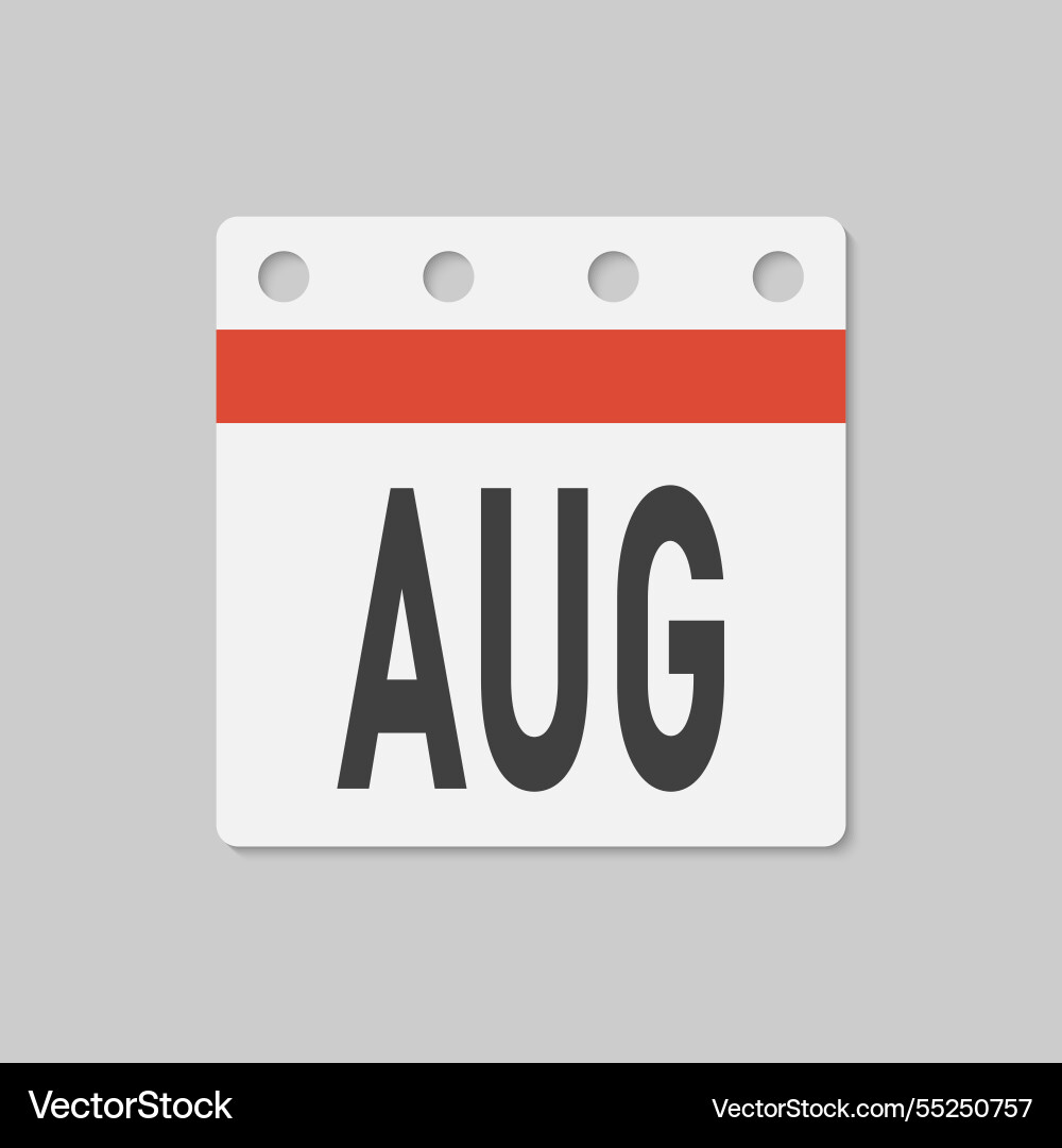 Template icon page calendar - august month Vector Image