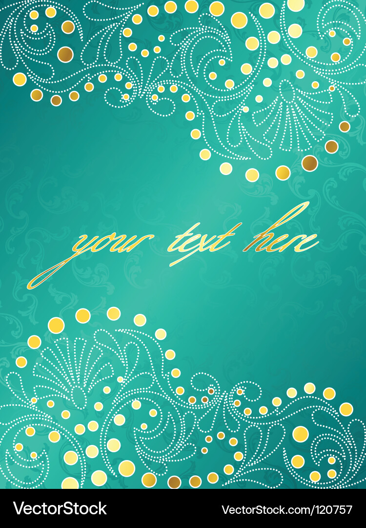 Turquoise background with delicate swirls Vector Image