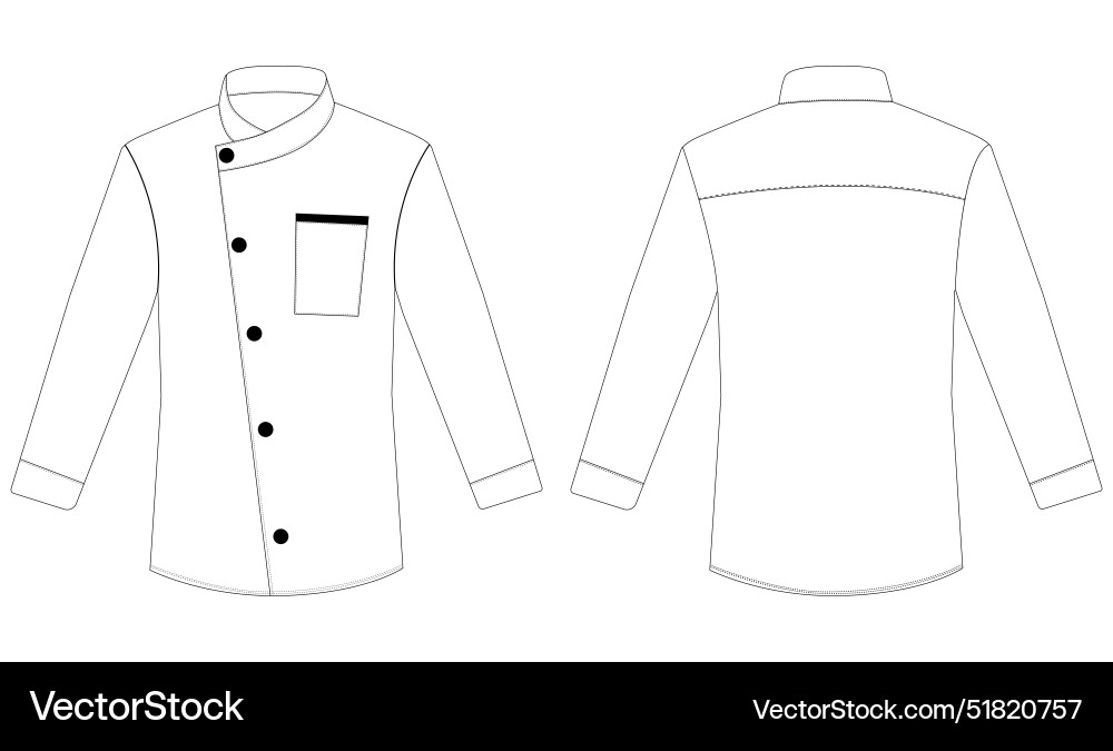 White chef jacket cook unifor Royalty Free Vector Image