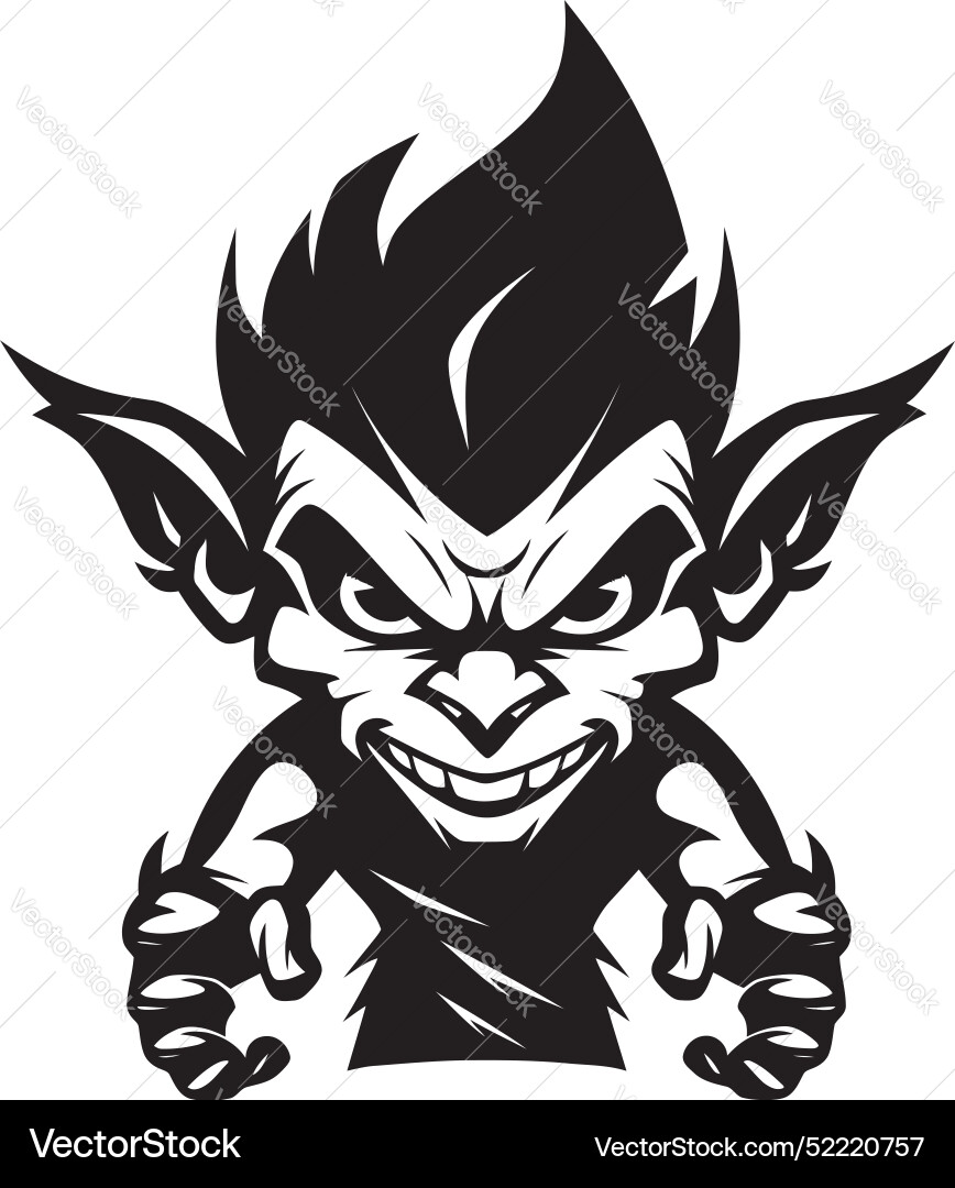 Wickedwhimsy evil goblin goblingrotesque cartoon Vector Image