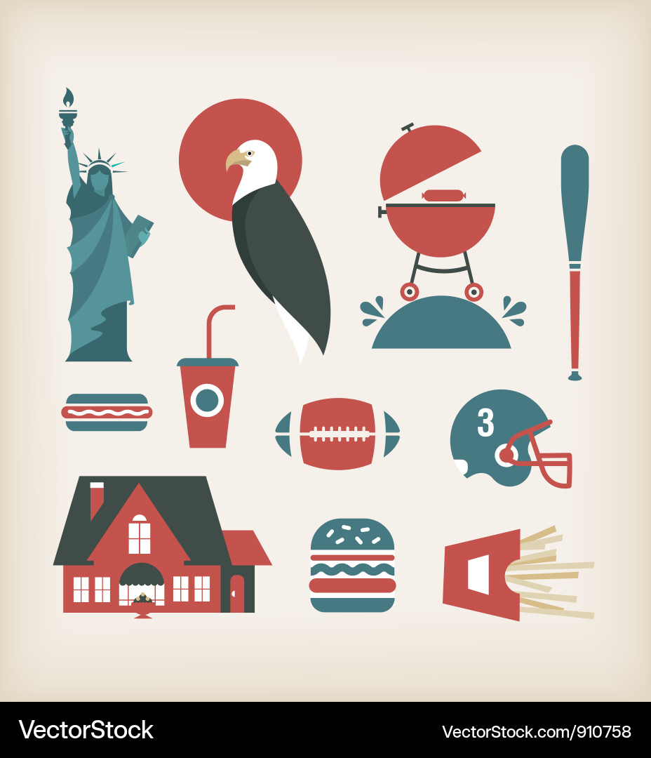 American stereotypes Royalty Free Vector Image