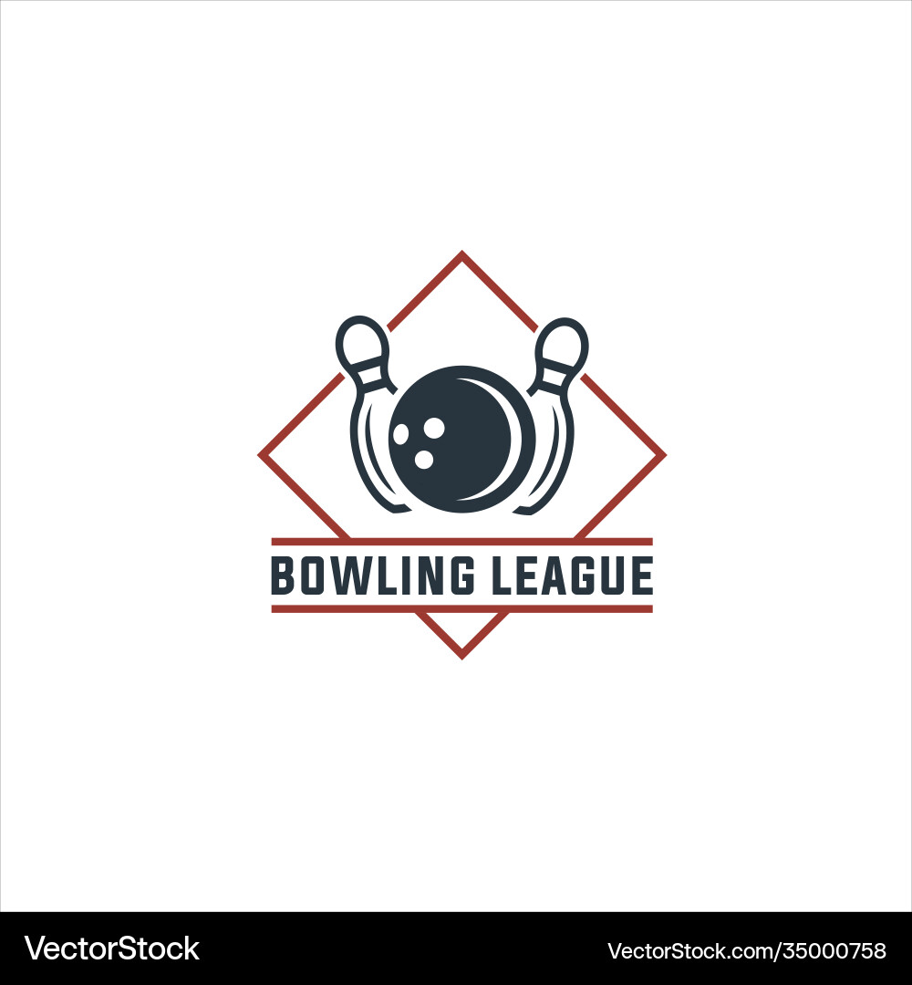 Bowling logotype emblem and badge Royalty Free Vector Image