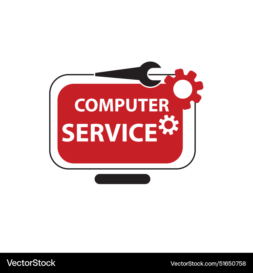 Computers repair logo template Royalty Free Vector Image
