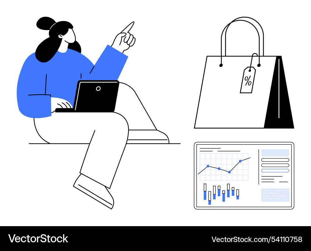 E-commerce sales analysis with digital marketing Vector Image