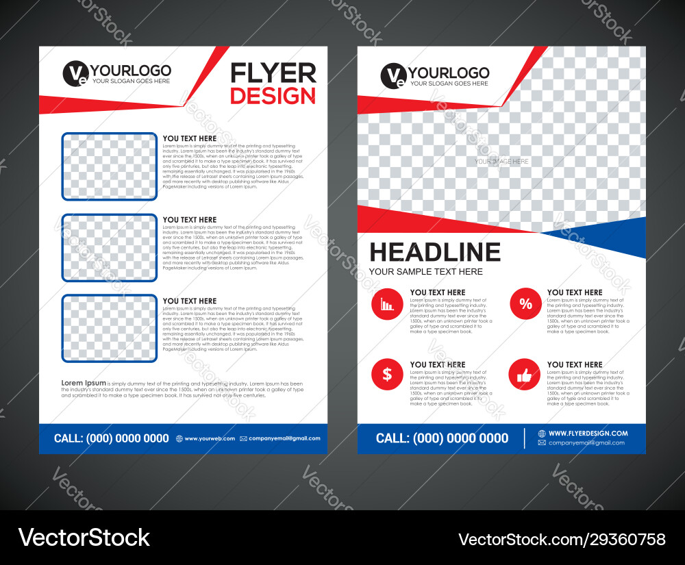 Flyer design template Royalty Free Vector Image