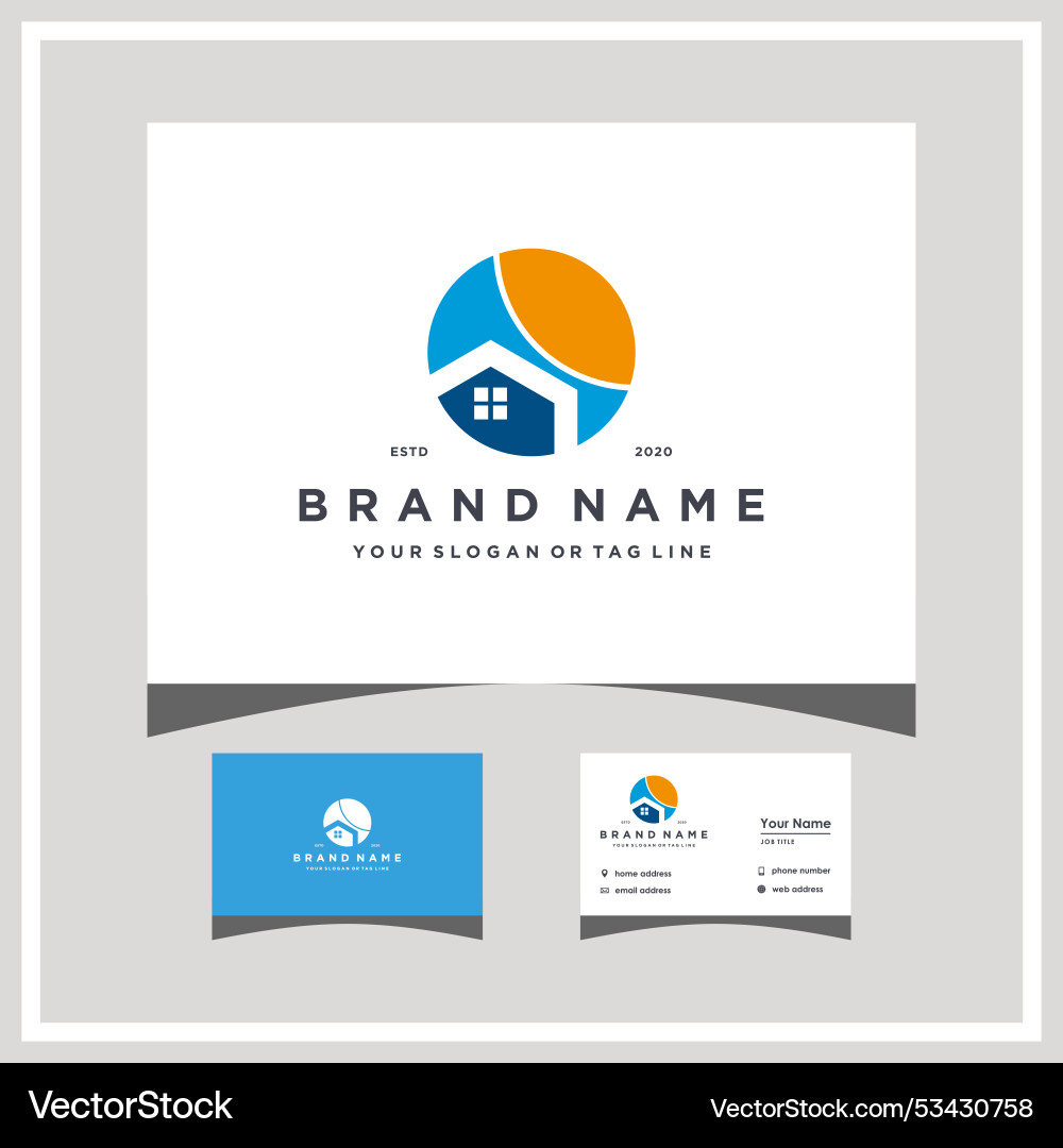 Home sun logo design Royalty Free Vector Image