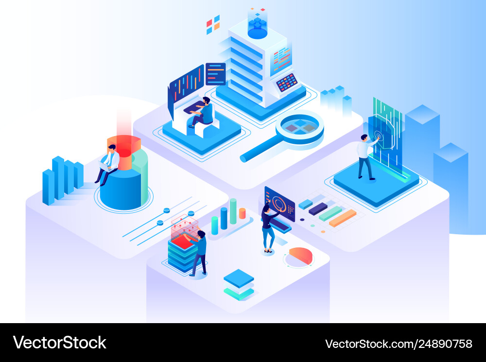Isometric Data Center Network Royalty Free Vector Image