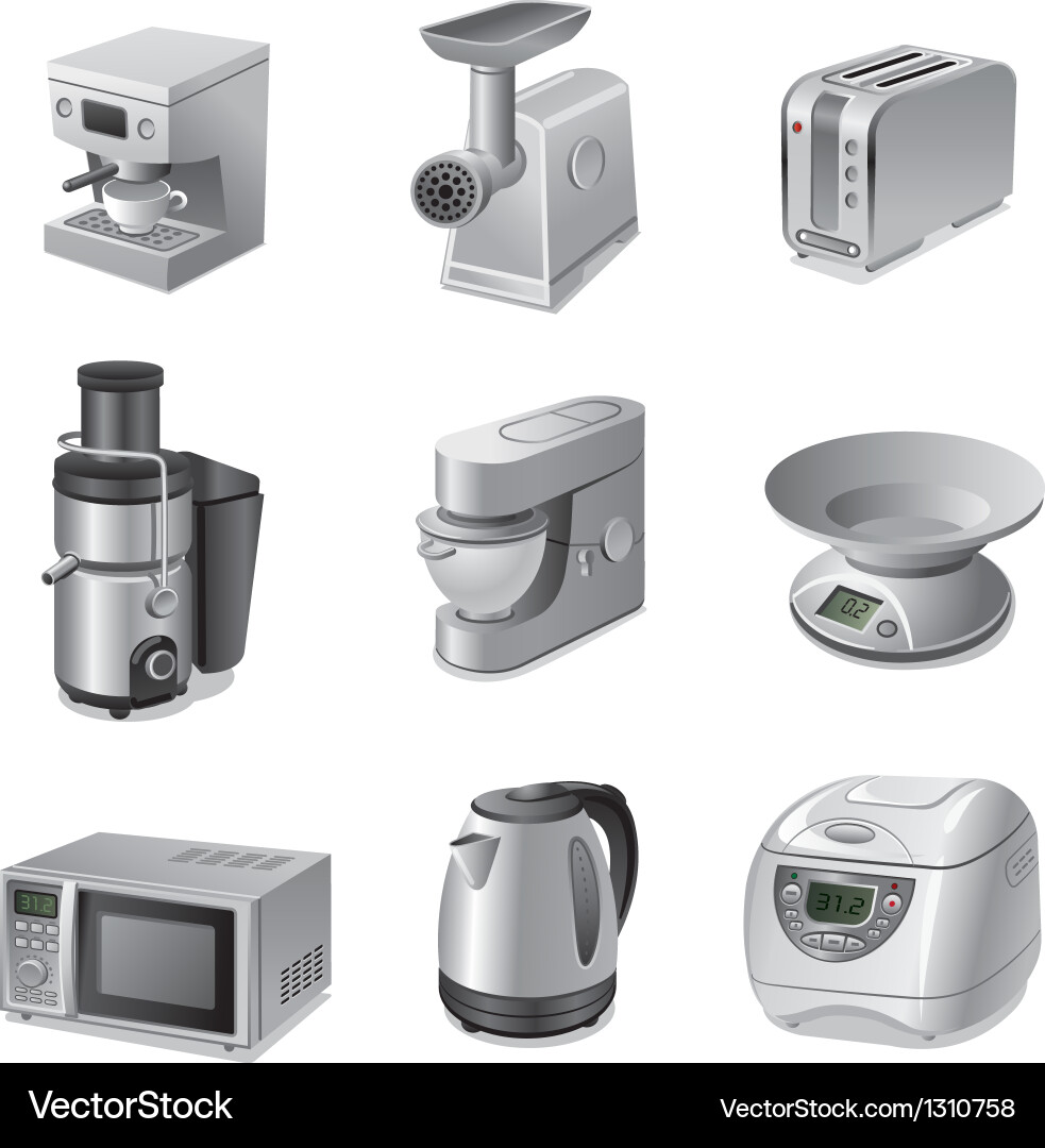 Kitchen appliances Royalty Free Vector Image - VectorStock