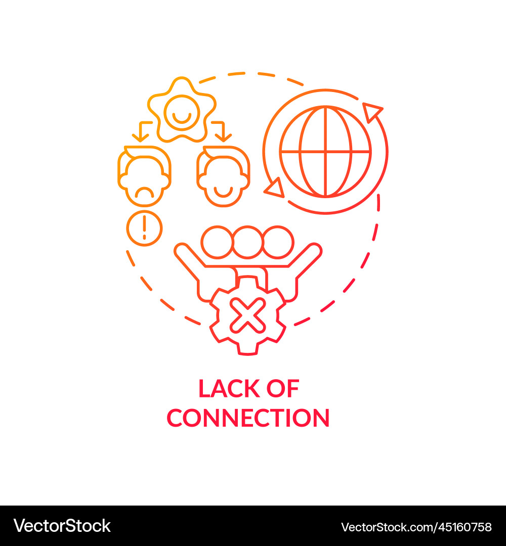 Lack of connection red gradient concept icon Vector Image