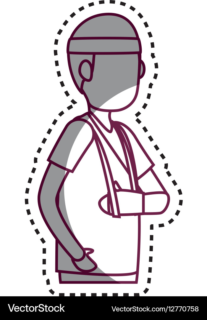 Person with hand broken avatar Royalty Free Vector Image