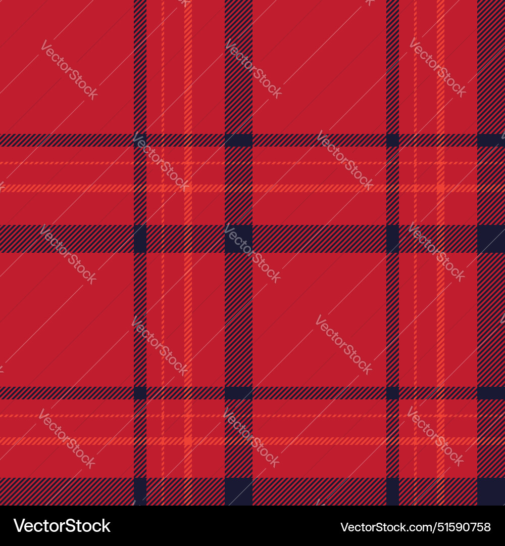 Plaid seamless pattern in red check fabric Vector Image